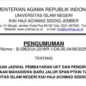 Pengumuman Perpanjangan Jadwal Pembayaran UKT dan pengiriman berkas Calon Mahasiswa Baru Jalur ...